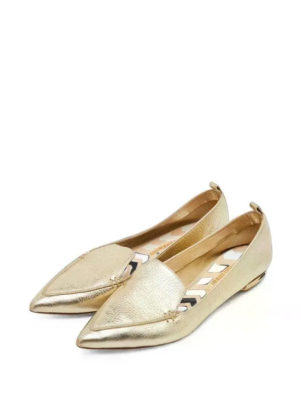 NICHOLAS KIRKWOOD Beya Pointed-toe Loafers - Gold
