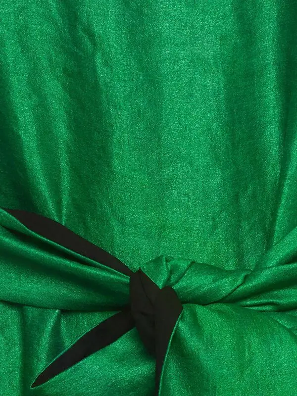 BARUNI Belted Maxi Dress With Flutter Sleeves - Green