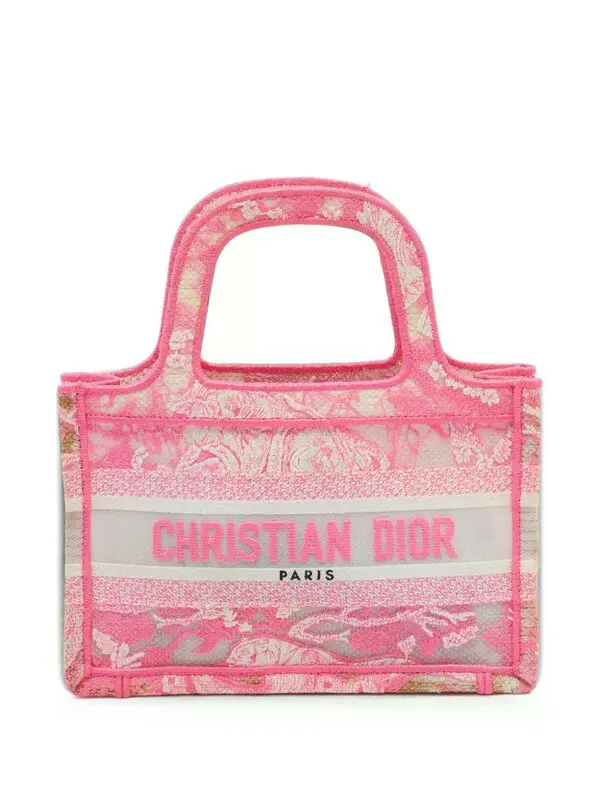 Dior 2022 Mini Book Toile De Jouy Tote Bag - Pink