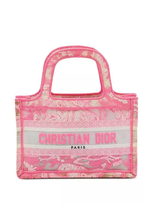 Dior 2022 Mini Book Toile De Jouy Tote Bag - Pink