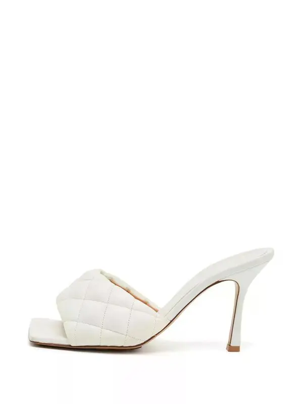 Bottega Veneta Lido Quilted Leather High Heel Sandals - White