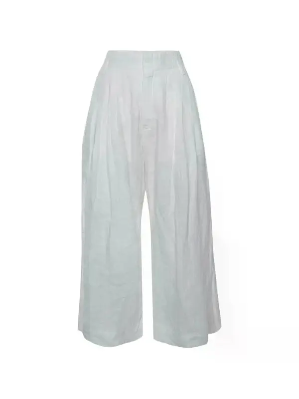 Chloé Pleated Wide-leg Linen Trousers