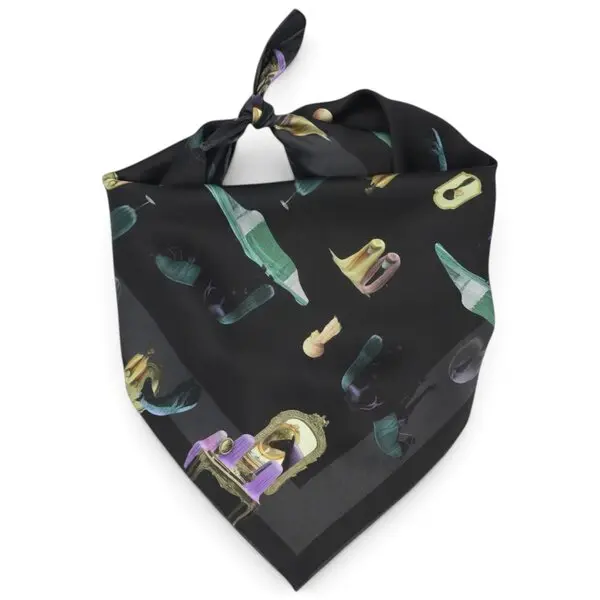 MONZLAPUR NEW YORK Horses Wear Wigs Small Scarf - Black