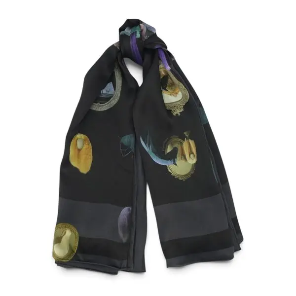 MONZLAPUR NEW YORK Horses Wear Wigs Large Scarf - Black