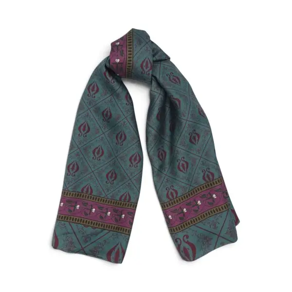 MONZLAPUR NEW YORK Diamond Sea Horse Large Scarf Teal - Green