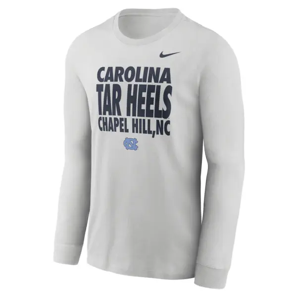JORDAN North Carolina Sideline Slogan Brand Dri-fit College Long-sleeve T-shirt - Grey