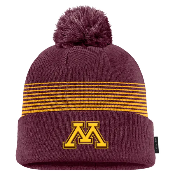 Nike Minnesota Sideline Peak College Cuffed Pom Beanie