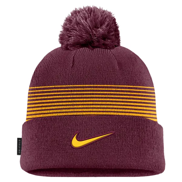 Nike Minnesota Sideline Peak College Cuffed Pom Beanie