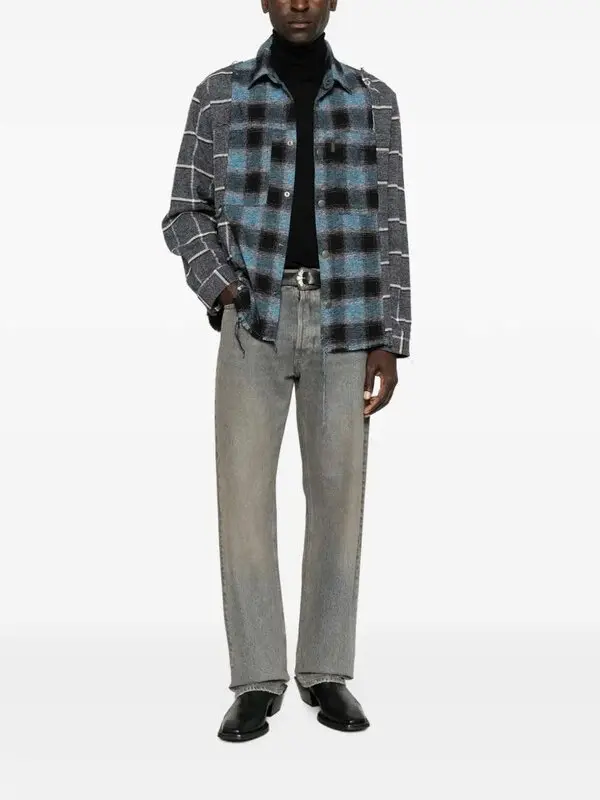HAIKURE Frayed Plaid Shirt