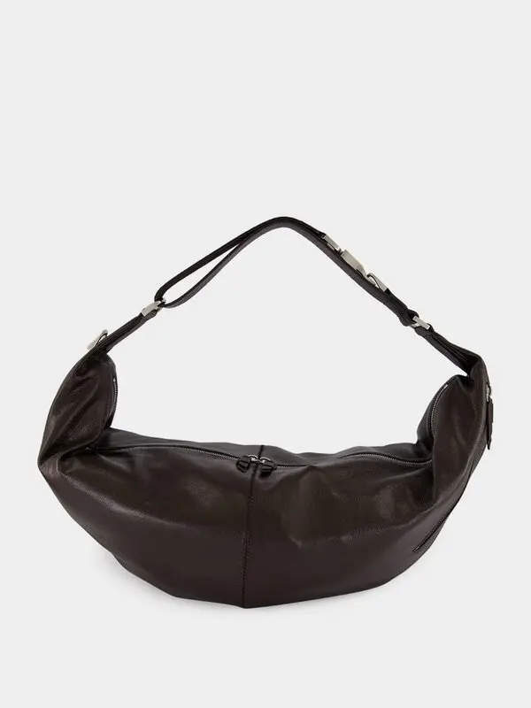 LEMAIRE Quiver Clip Leather Bag - Brown