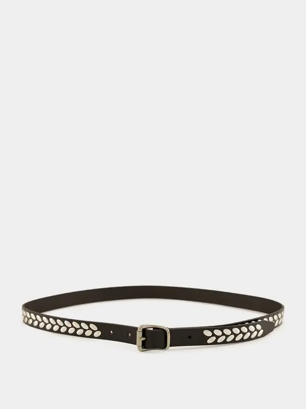 LEMAIRE Almond Stud Belt - Brown