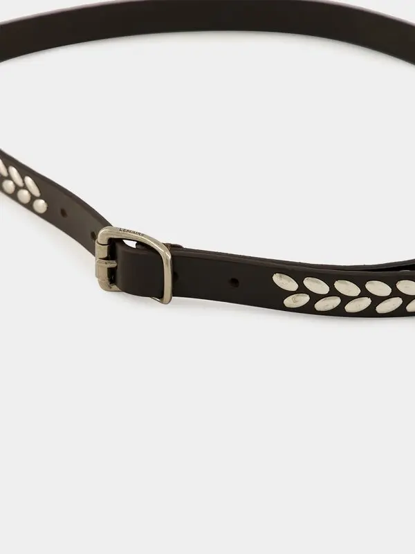 LEMAIRE Almond Stud Belt - Brown