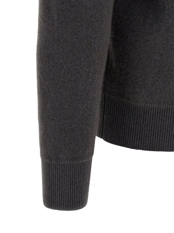 LEMAIRE Cashmere Blend Hooded Sweater - Gray