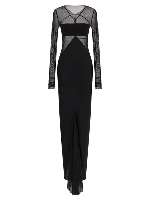 Rick Owens Combo" Dress Tulle And Charmeuse Maxi Dress