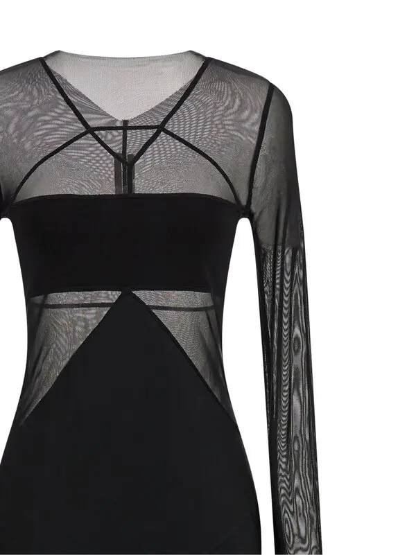 Rick Owens Combo" Dress Tulle And Charmeuse Maxi Dress