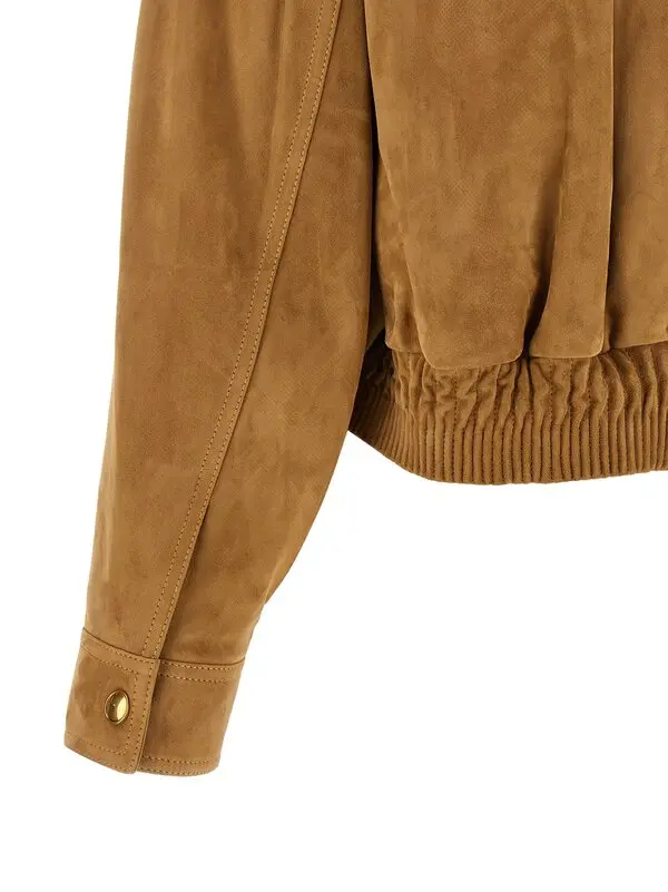 Versace Suede Blouson With Medusa Snap Buttons
