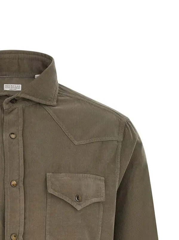 Brunello Cucinelli Corduroy Shirt - Green