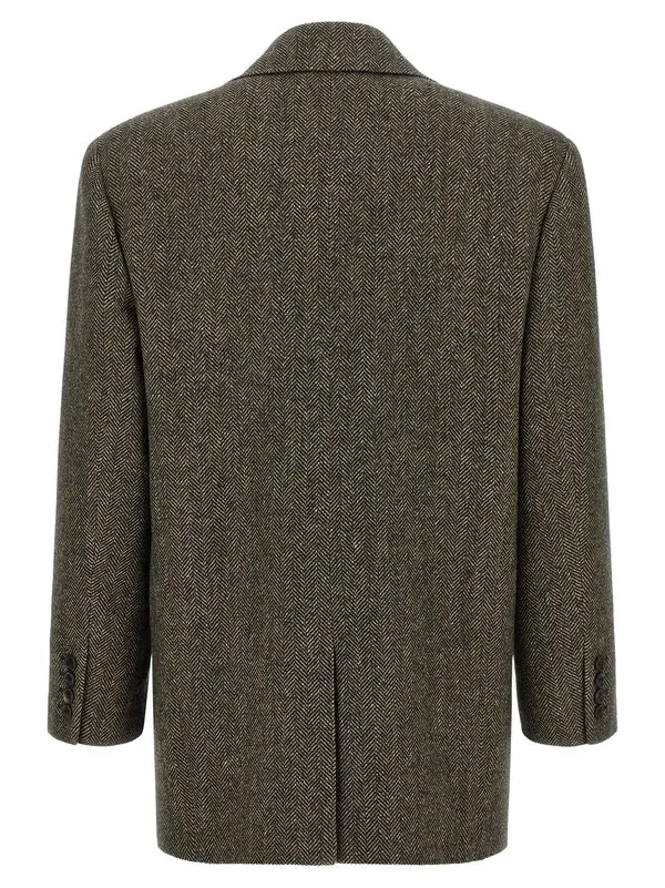 Saint Laurent Single-breasted Herringbone Blazer