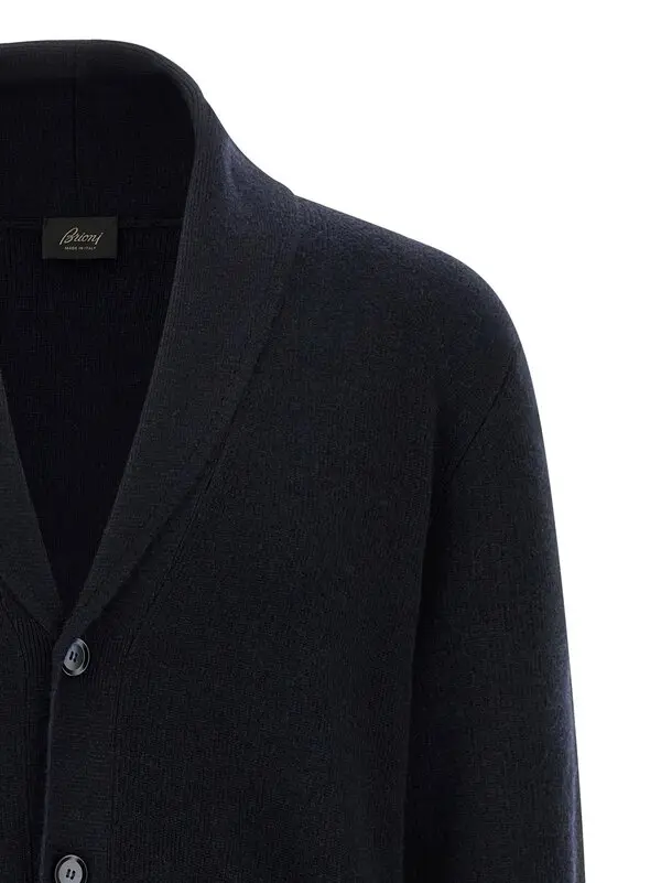 Brioni Cashmere Blend Shawl Collar Cardigan