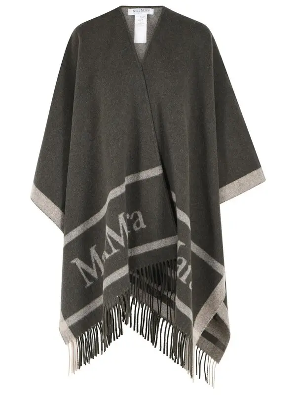 Max Mara Hilde' Jacquard Wool Poncho
