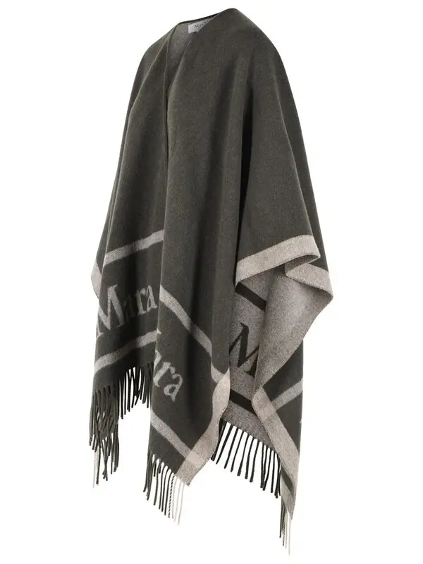 Max Mara Hilde' Jacquard Wool Poncho