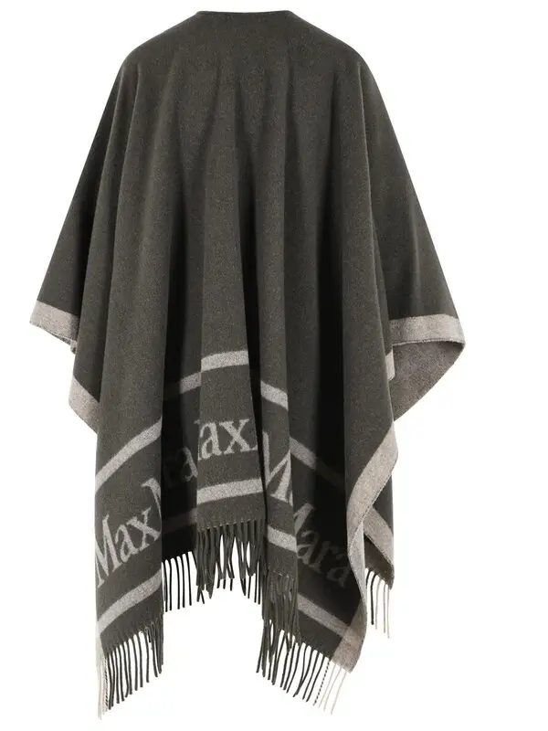 Max Mara Hilde' Jacquard Wool Poncho