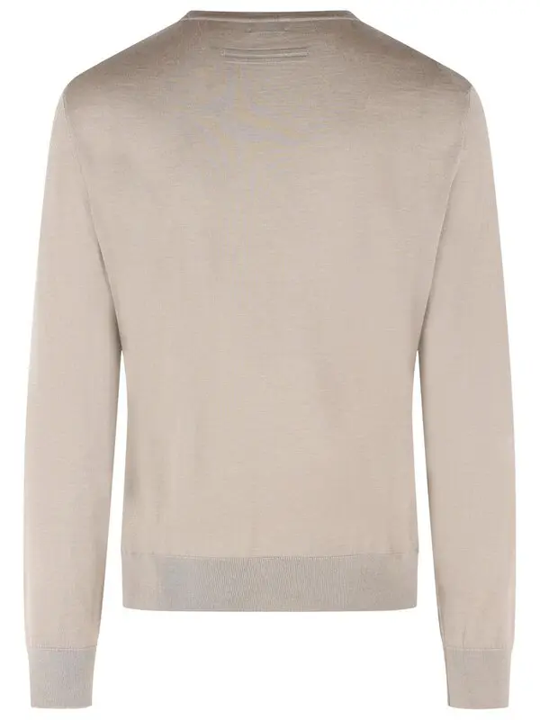 Zegna Beige Cashmere And Silk Sweater