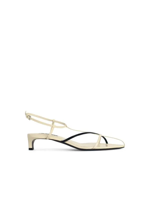 JIL SANDER Two-tone Woven Strap Sandals - White