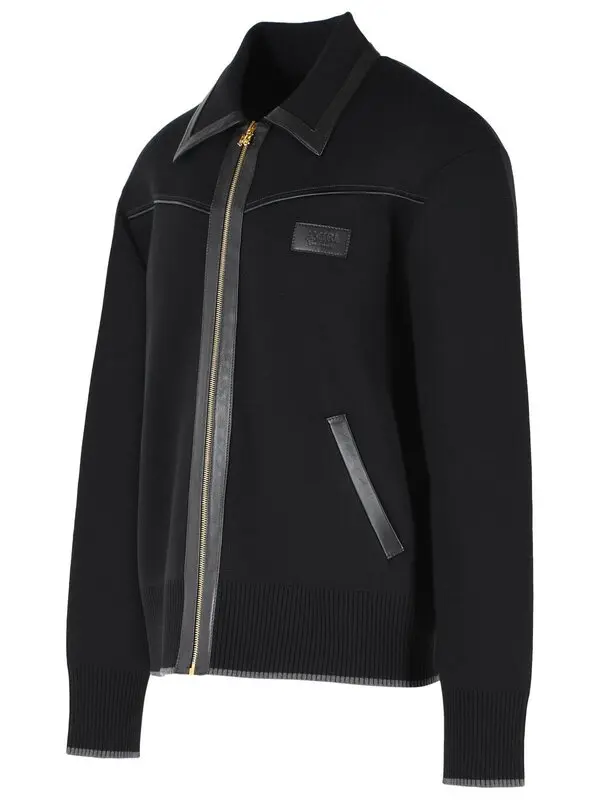 Amiri Wool Zip-up Jacket With Leather Details