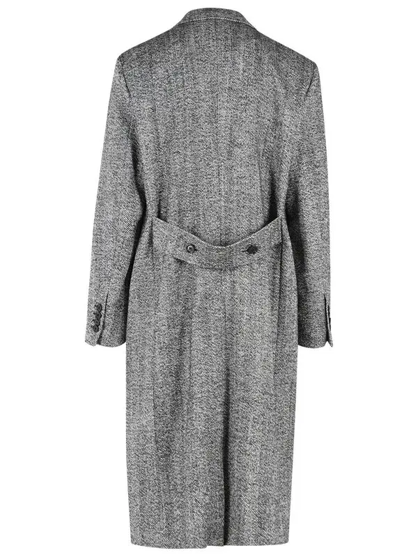 Dolce & Gabbana Fantasia' Long Grey Virgin Wool Coat
