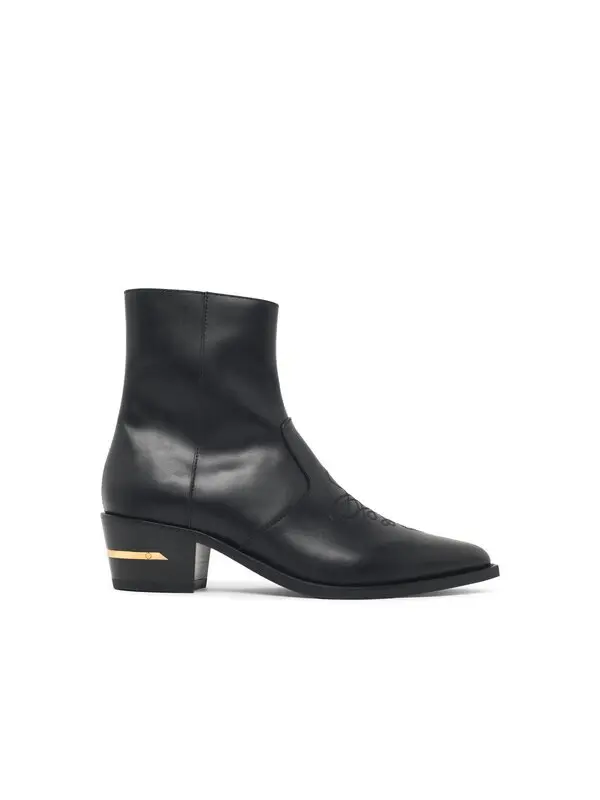 Amiri Pointed Toe Embroidered Leather Boots