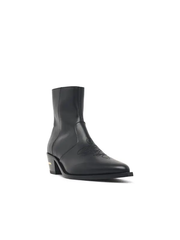 Amiri Pointed Toe Embroidered Leather Boots