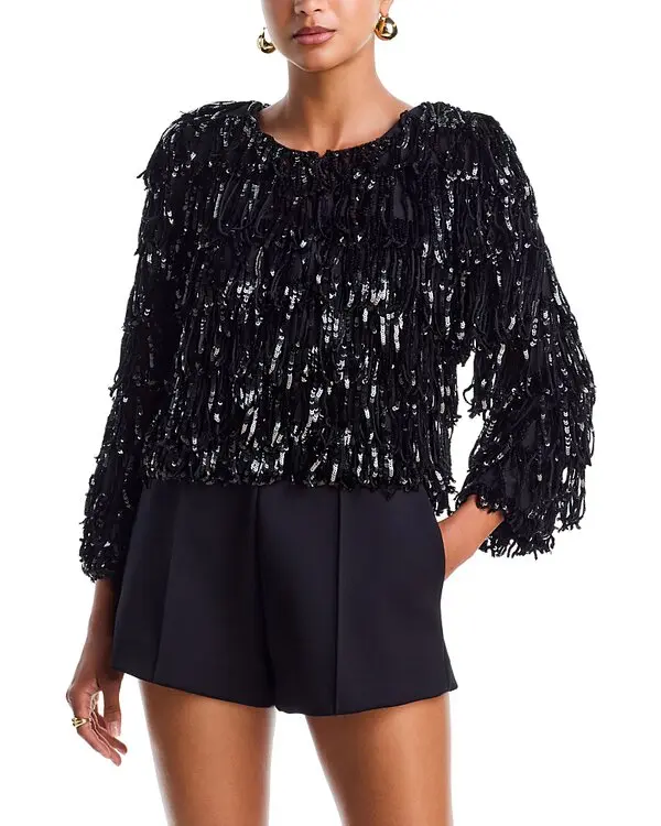 Alice + Olivia Fawn Fringe Sequin Jacket