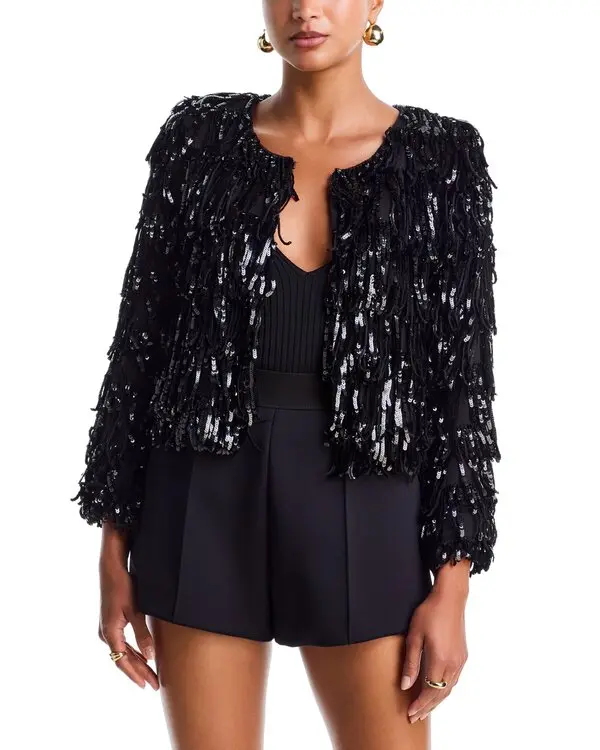 Alice + Olivia Fawn Fringe Sequin Jacket
