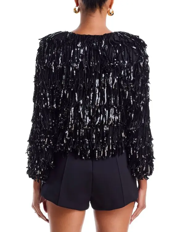 Alice + Olivia Fawn Fringe Sequin Jacket