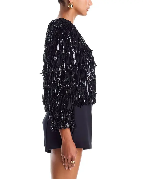 Alice + Olivia Fawn Fringe Sequin Jacket