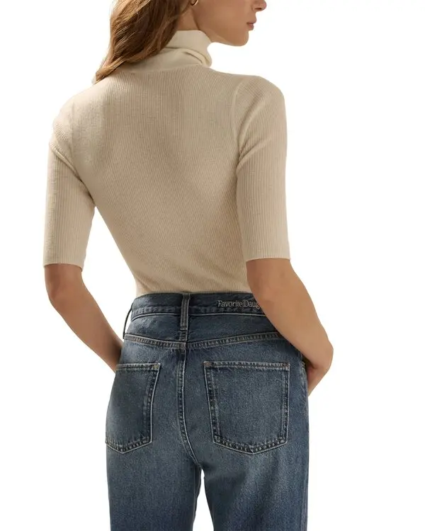 FAVORITE DAUGHTER The Amelia Wool Ribbed Turtleneck Top