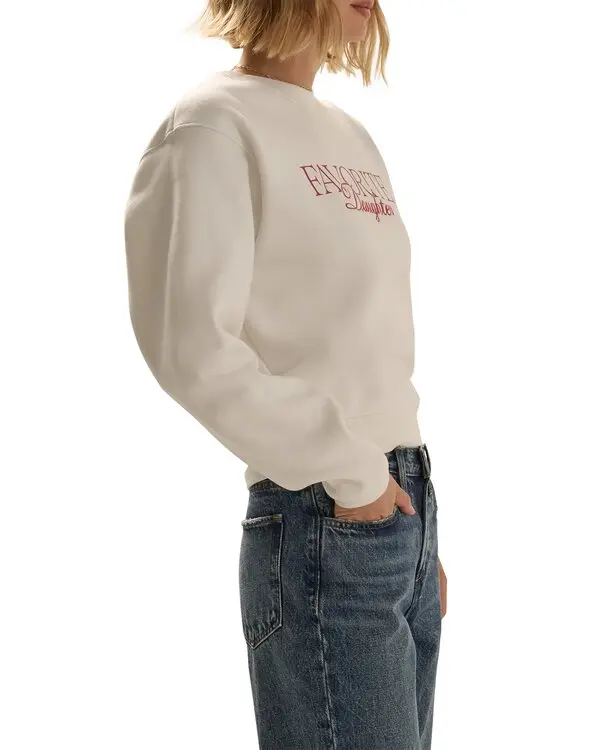 FAVORITE DAUGHTER Embroidered Ritzy Cropped Sweatshirt