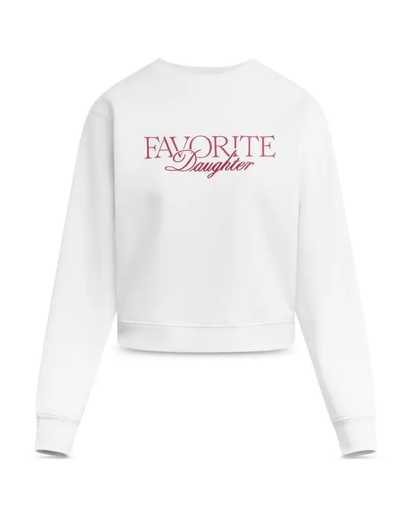 FAVORITE DAUGHTER Embroidered Ritzy Cropped Sweatshirt