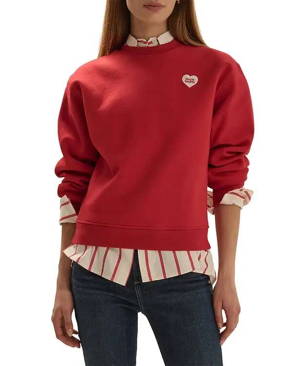 FAVORITE DAUGHTER Embroidered Heart Sweatshirt