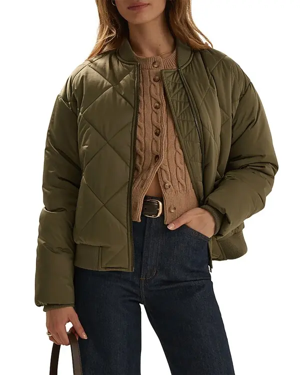 FAVORITE DAUGHTER The Favorite Bomber Quilted Jacket - Army
