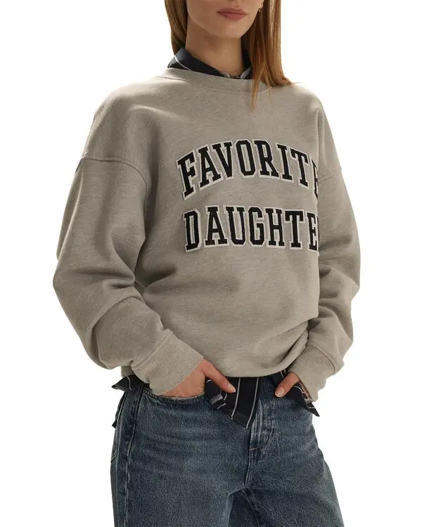FAVORITE DAUGHTER The Embroidery Collegiate Sweatshirt