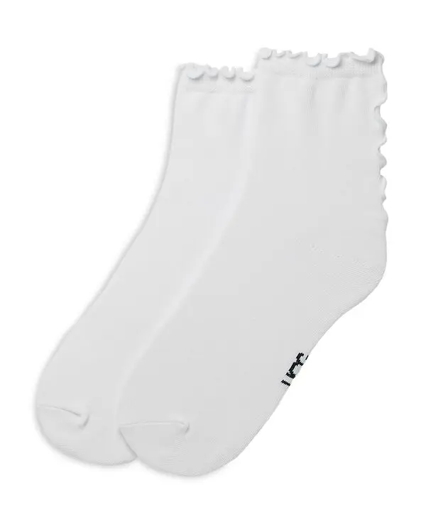 UGG Karsyn Lettuce Edge Quarter Socks - White