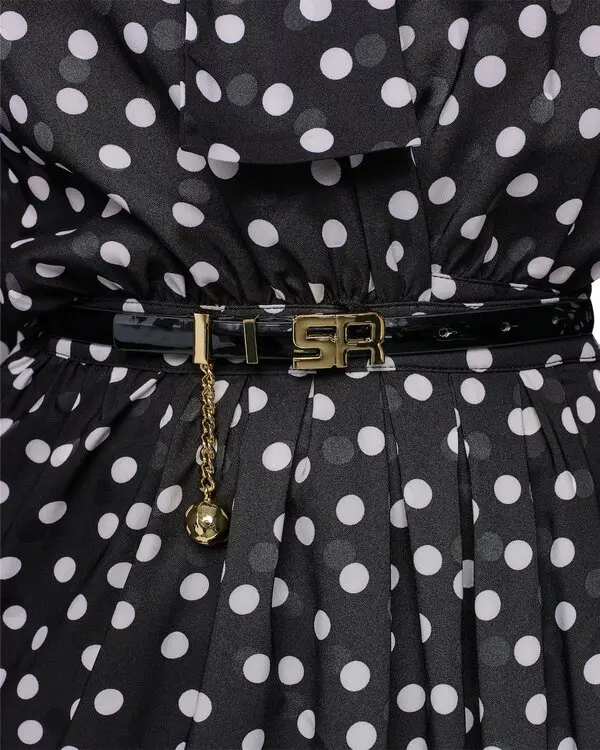 Sonia Rykiel Paris Printed Bow Tie Belted Wrap Dress