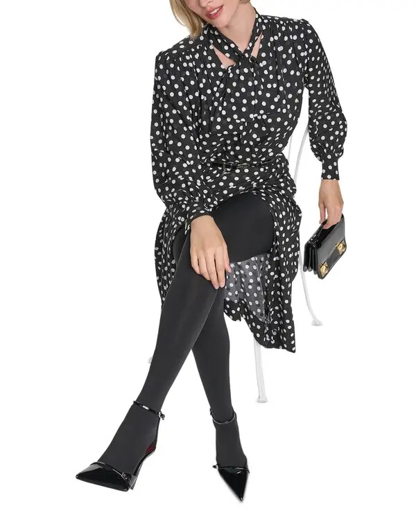 Sonia Rykiel Paris Printed Bow Tie Belted Wrap Dress