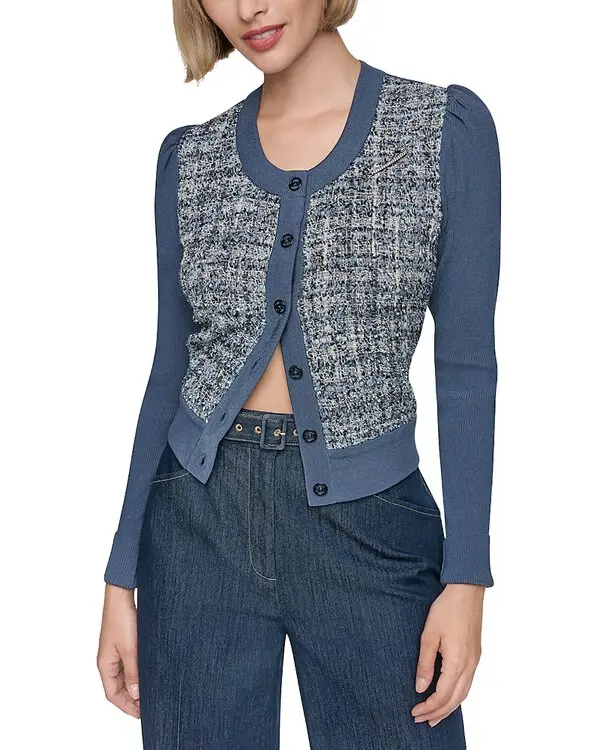 Sonia Rykiel Paris Tweed Front Ribbed Jacket