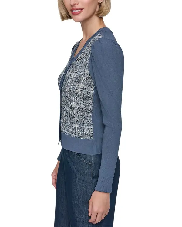 Sonia Rykiel Paris Tweed Front Ribbed Jacket