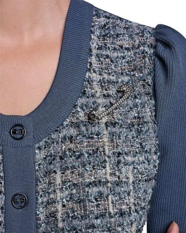 Sonia Rykiel Paris Tweed Front Ribbed Jacket