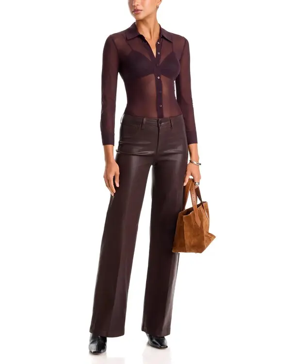 L'Agence Indiana Fitted Sheer Blouse