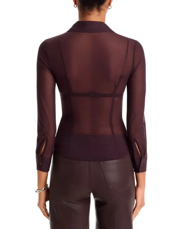 L'Agence Indiana Fitted Sheer Blouse